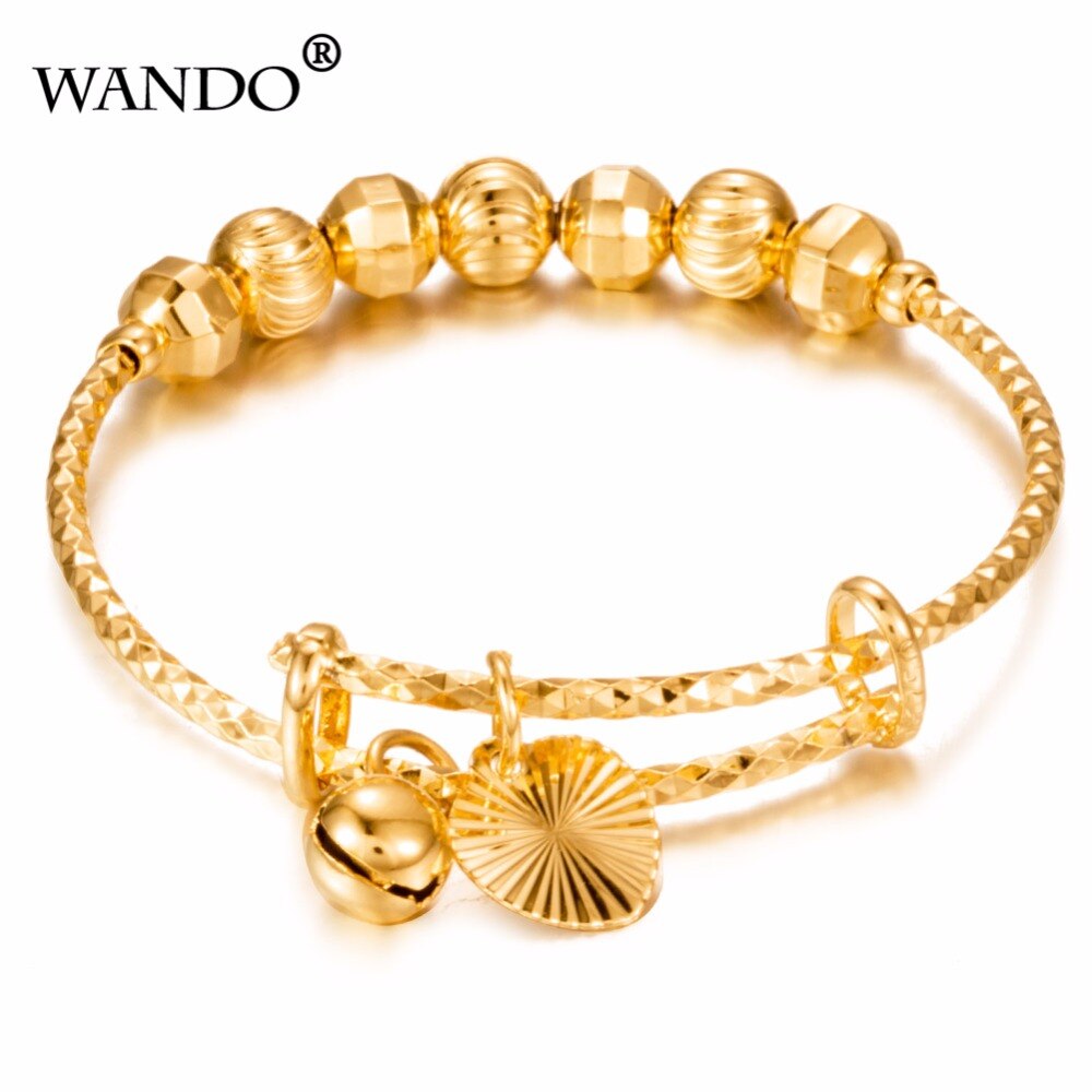 WANDO 2pcs Dubai Bangles For Baby/Kids Gold Color ... – Grandado