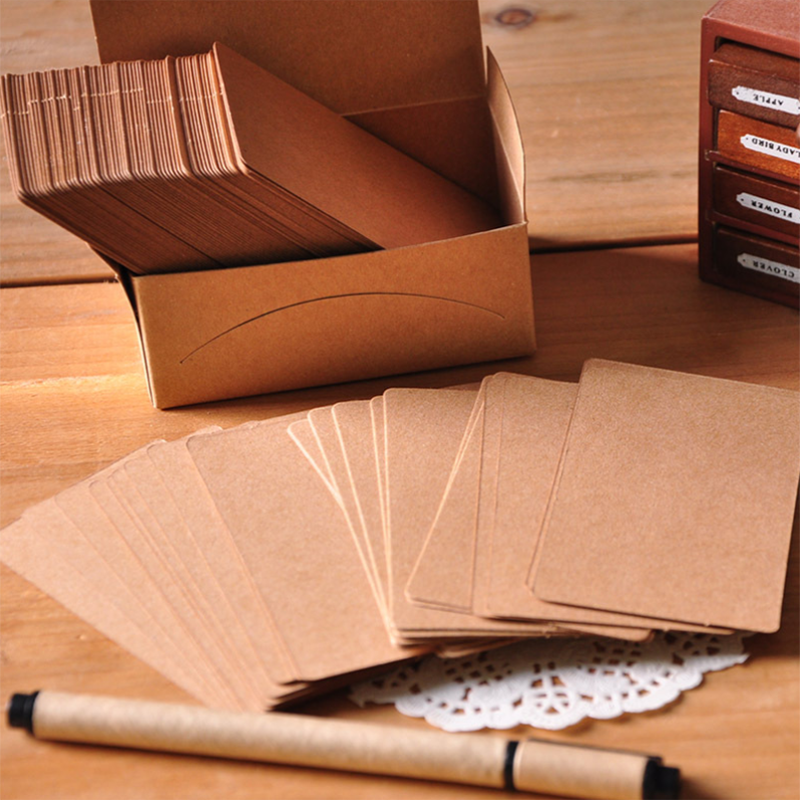 100Pcs Vintage Blank Card DIY Greeting Cards Graff... – Vicedeal