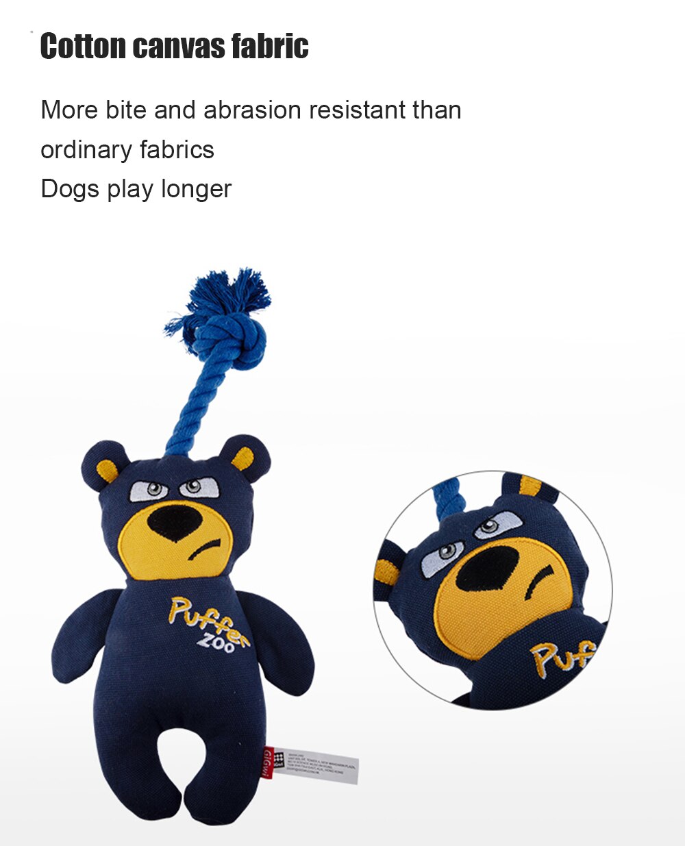 GIGWI Pet Toys Puffer Zoo Series Three animals S/L... – Grandado