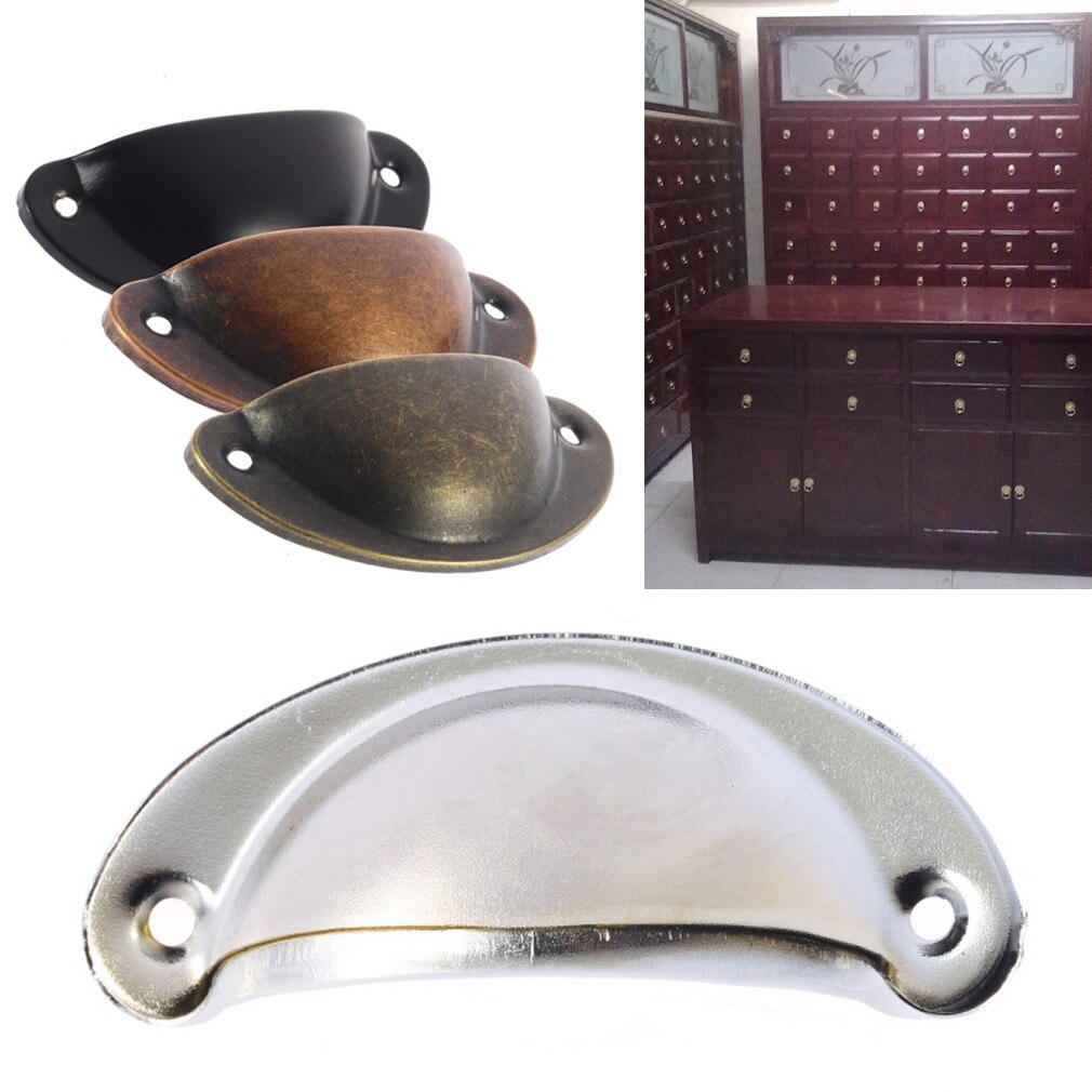Shell-shaped black Vintage Zinc Alloy Door Cabinet... – Grandado