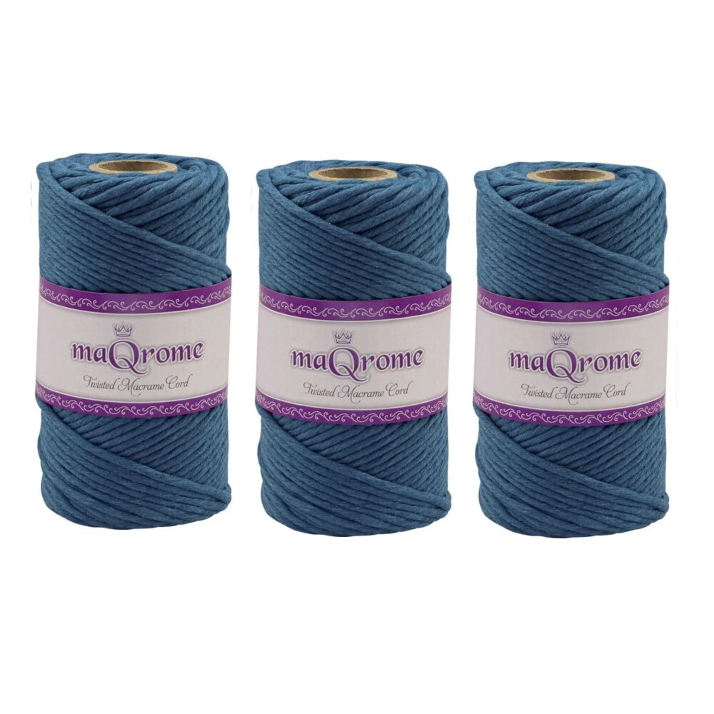 Maqrome macrame sladd enkeltvinnat garn 3 mm 3 st ... – Grandado