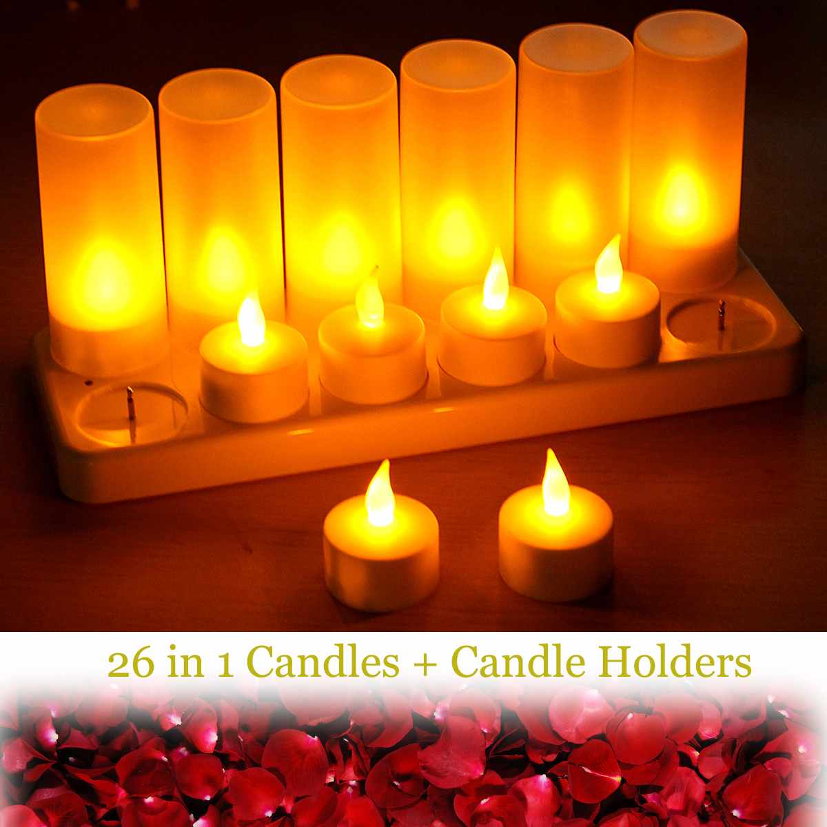 12PCS LED Rechargeable Candle Lamps Flameless Warm... – Grandado