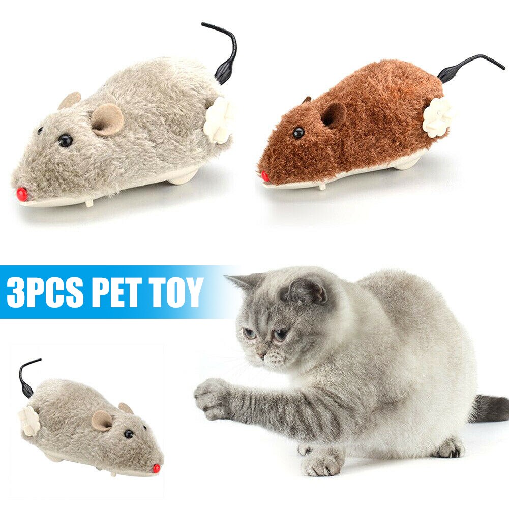3pcs Cats Dog Playing Clockwork Spring Power Plush... – Grandado