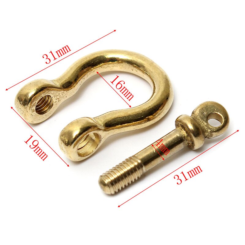 Solid Pure Brass Carabiner Shackle Key Ring Chain ... – Vicedeal