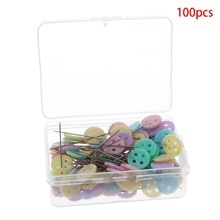 100 Pcs Push Pins Button Style Positioning Needles... – Grandado
