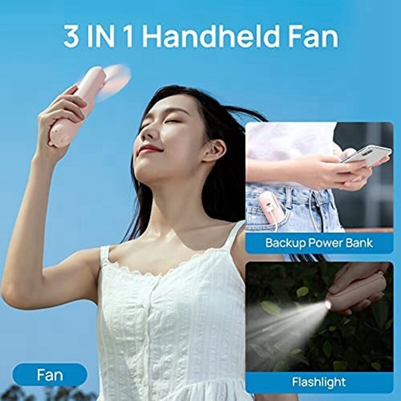 Mini Fan 3 In 1 Handheld Fan Draagbare Usb Oplaadb... – Vicedeal