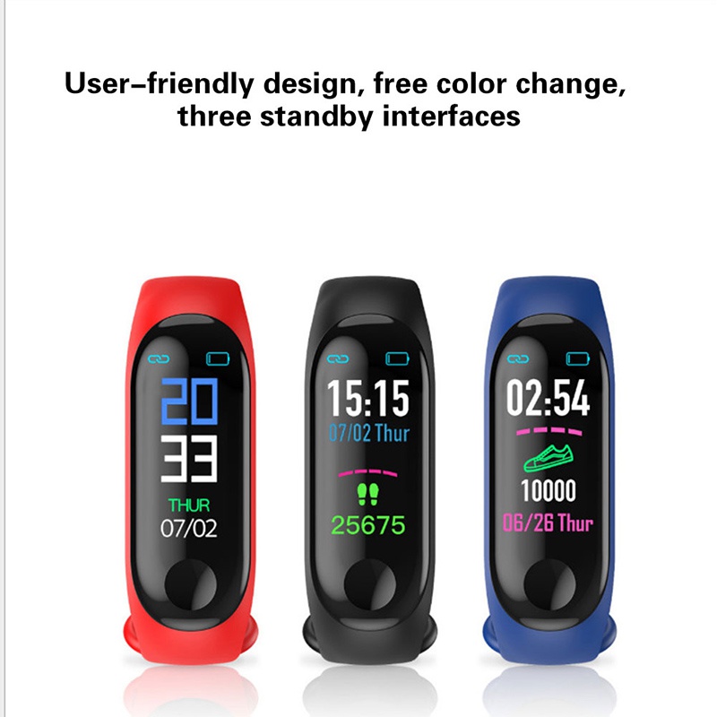 M3 Smart Horloge Smart Band Hartslagmeter Bloeddru... – Grandado