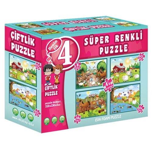 Toy Çiftlik Super Color Puzzle (4 Piece Puzzle) – Grandado
