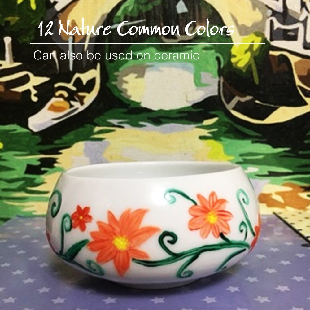 Memory 12 Colors Acrylic Glass Paints Set Art Pain... – Vicedeal