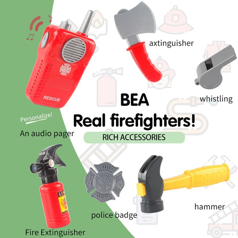Children's Fireman Role Play Toolbox Set Occup... – Grandado
