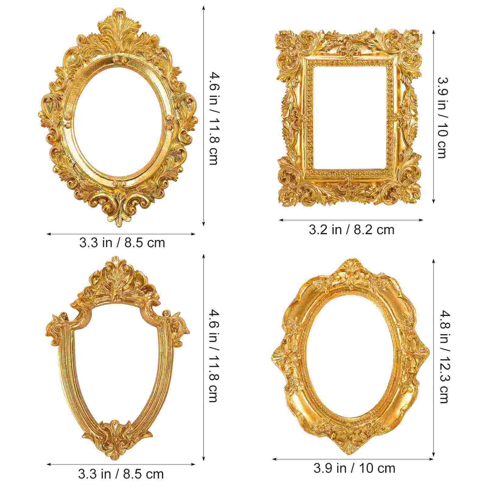 5 Pcs Desktop Photo Frame Small Golden Picture Fra... – Grandado