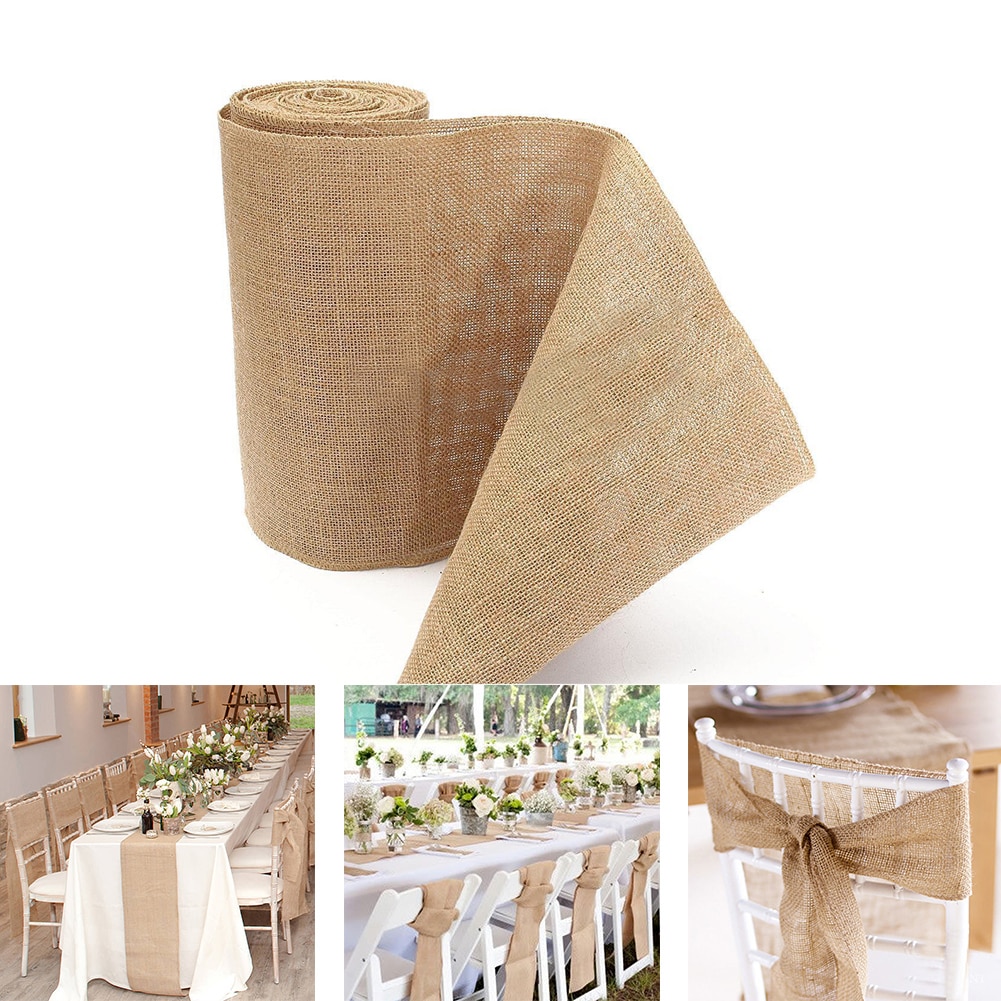 30 cmx 10m løper naturlig vintage jute strie burlap bånd rust bryllup ... 30 cmx 10m løper naturlig vintage jute strie burlap bånd rust bryllup ...