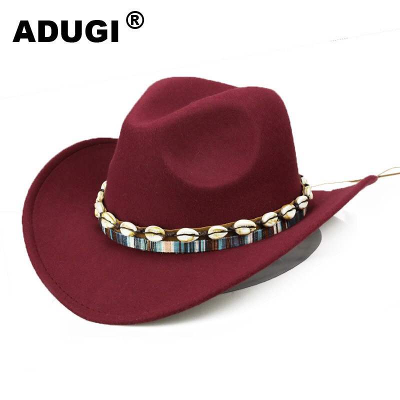 ADUGI Handmade Shell Belt Top Hat Western Cowboy H... – Grandado