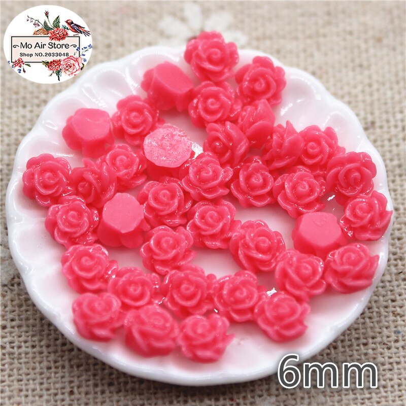 100pcs 6mm pink small flower resin flatback caboch... – Vicedeal