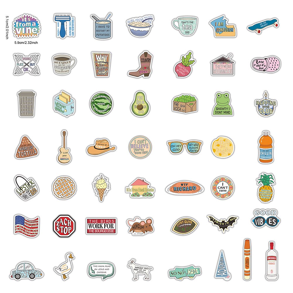 50Pcs Classic Verse Wijnstok Stickers Reizen Vinyl... – Vicedeal