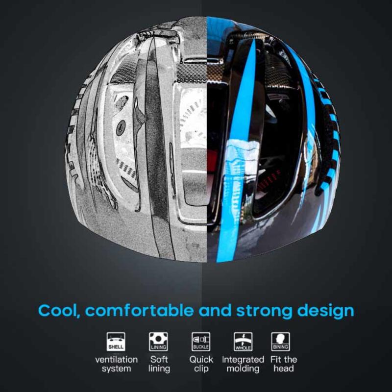 Cycling Helmet With LED Back Light Bike Ultralight... – Grandado