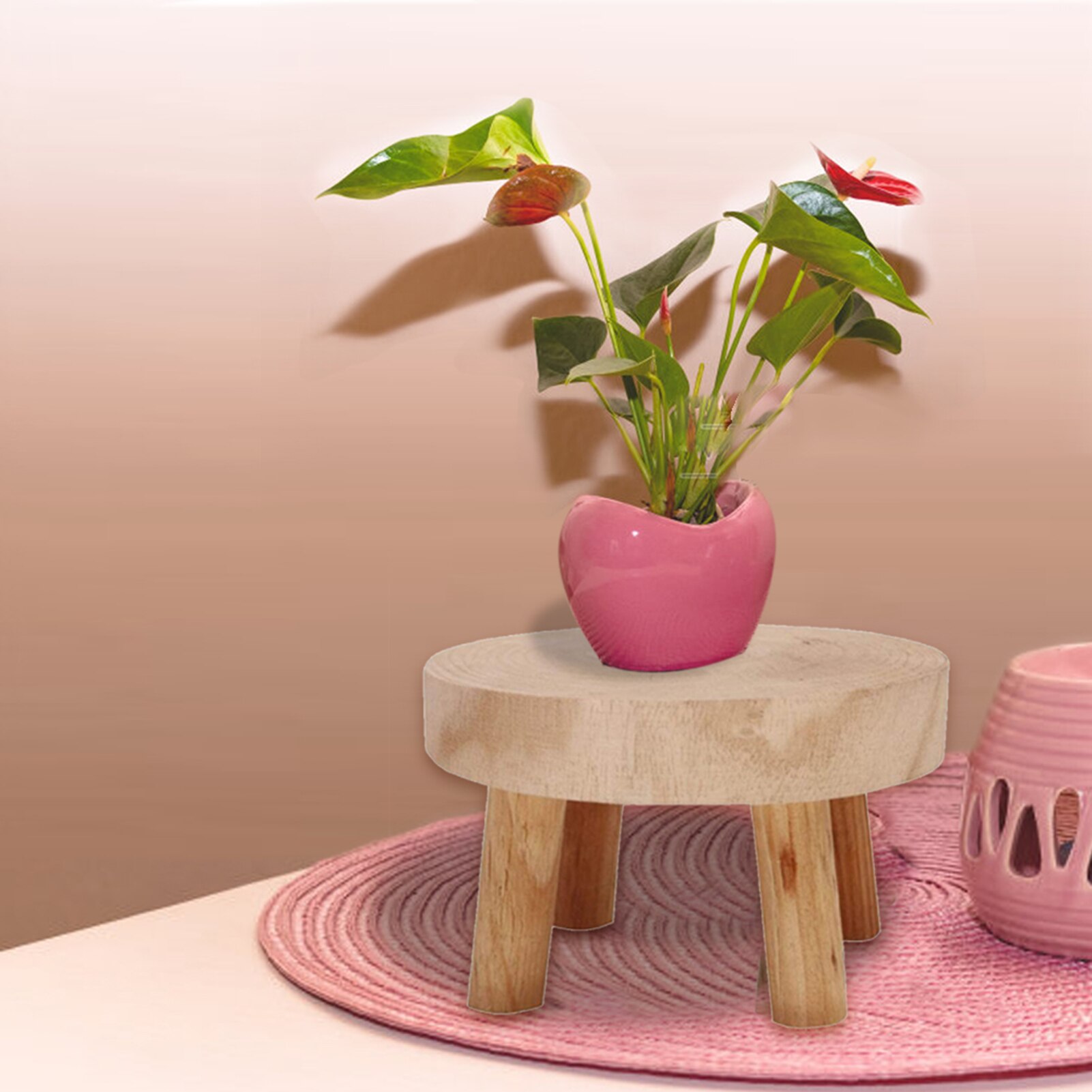 Wooden Plant Stand Flower Pot Base Holder Stool In... – Grandado