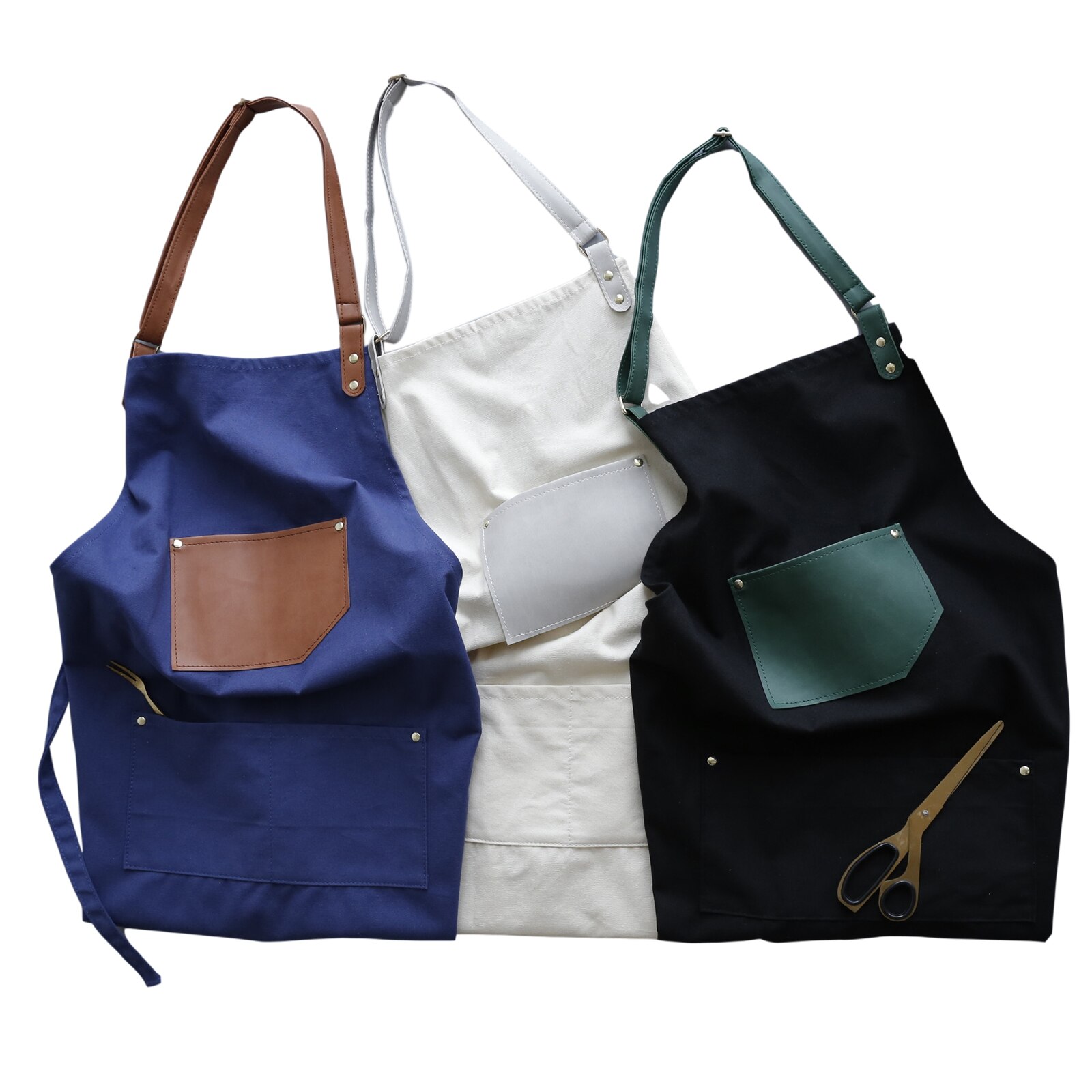 Multi-Pocket Kitchen Apron Sleeveless Adjustable H... – Vicedeal