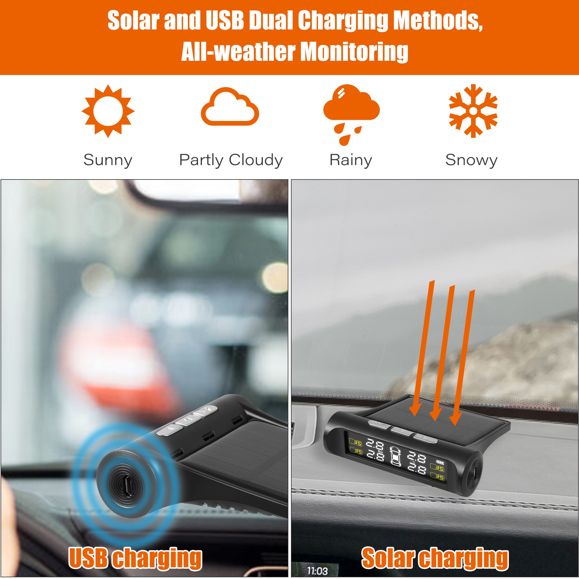 Tpms Smart Auto Bandenspanningscontrolesysteem Zon... – Grandado