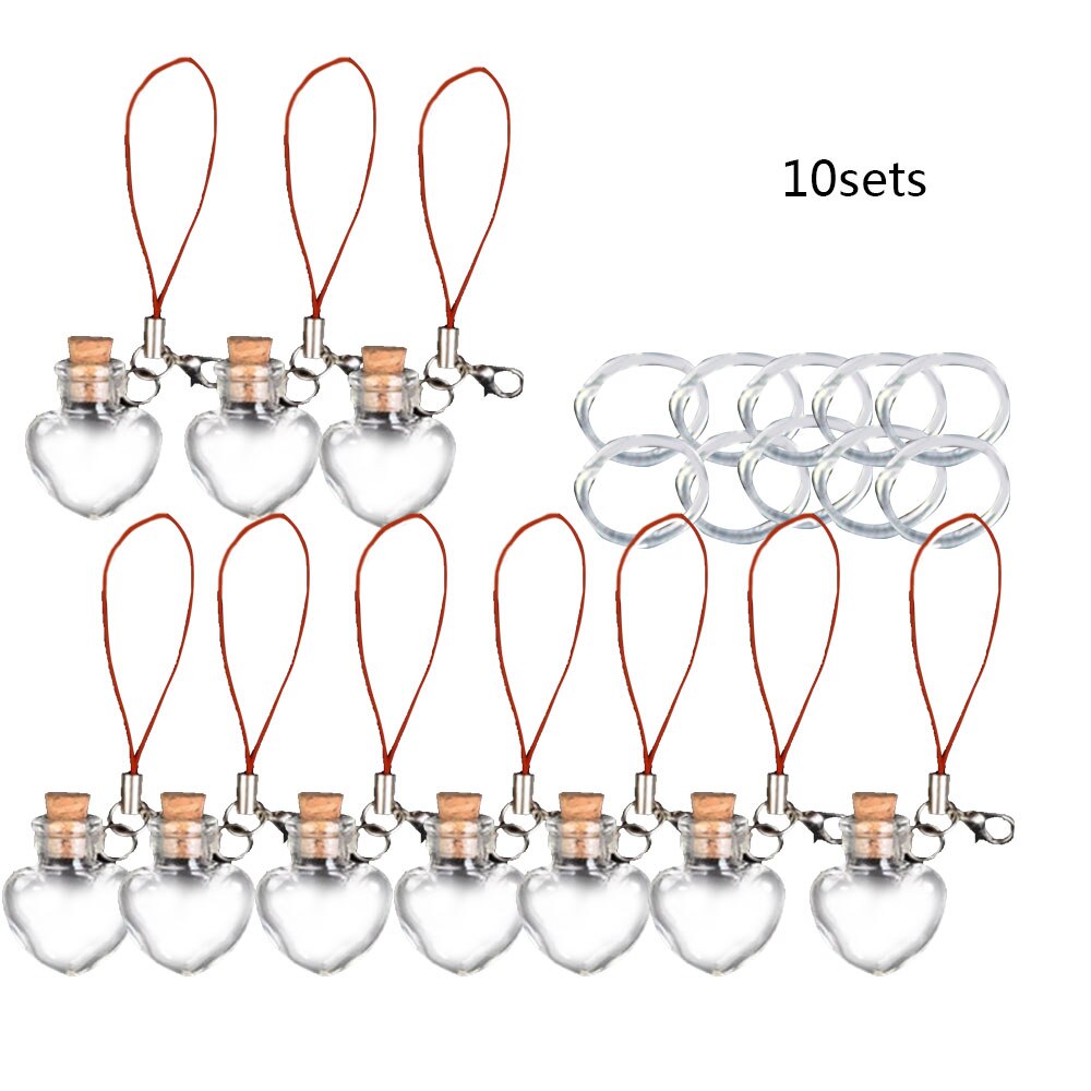 10 pcs Mini Glass Bottles Key Chain Pendants Small... – Vicedeal