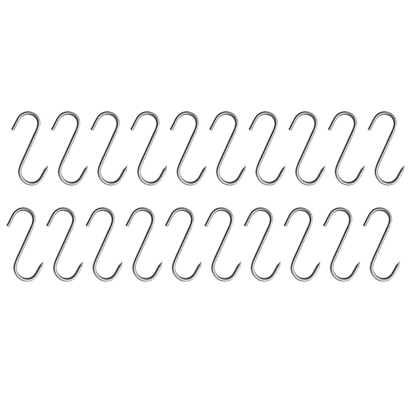 20Pcs/Set Stainless Steel S Hooks with Sharp Tip U... – Grandado