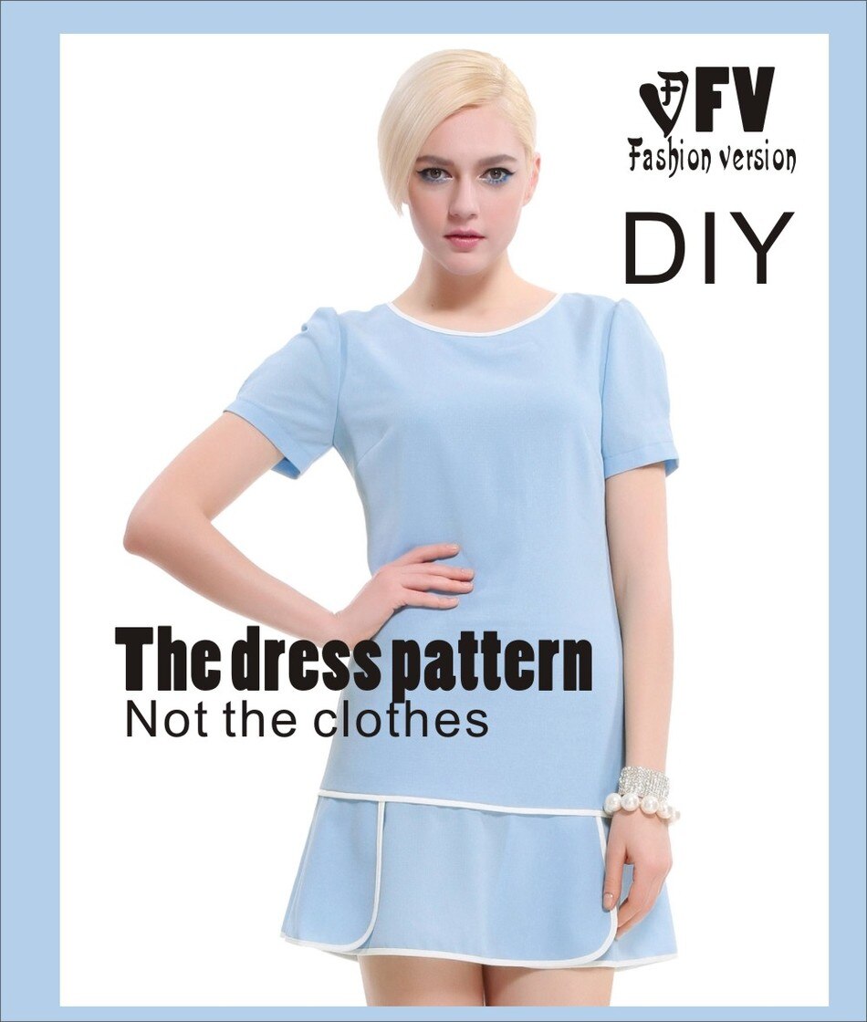 Dresses Sewing Pattern Template Cutting drawing Cl... – Vicedeal