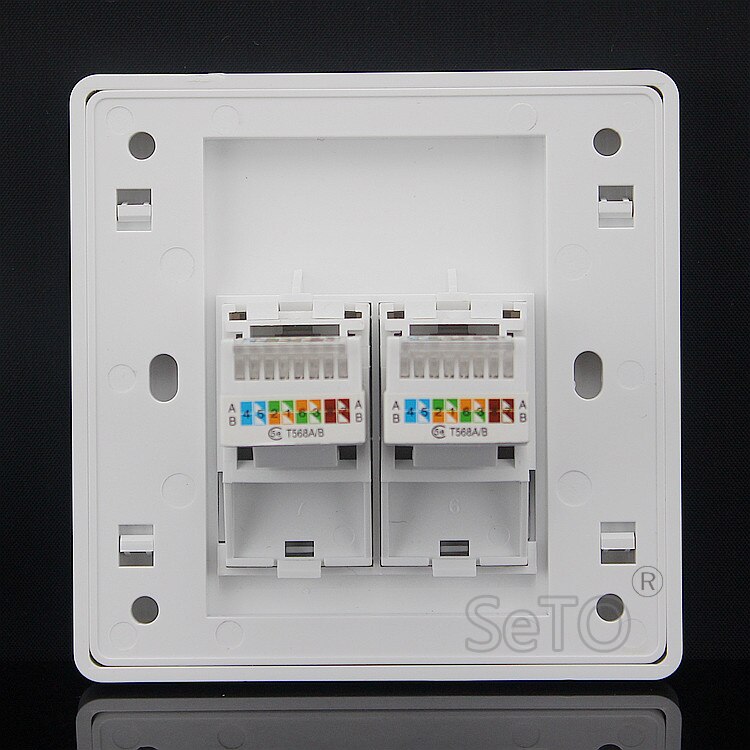SeTo 86 Type Panel Double RJ45 Cat5e Network Ether... – Vicedeal