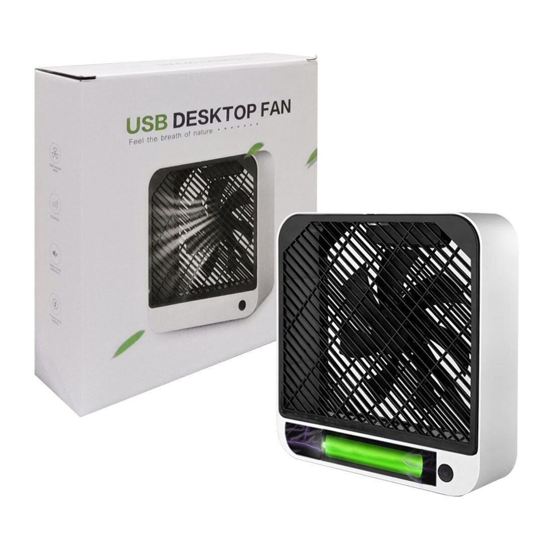 Square Desktop Fan USB Rechargeable Electric Fan S... – Grandado