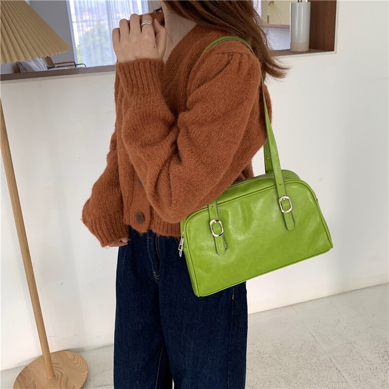 Vintage Women Tote Handbags Solid Color Ladies Und... – Grandado