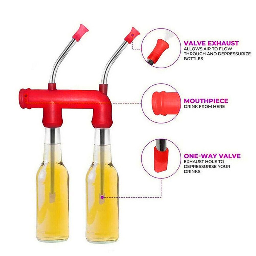 Beer Snorkel Straw Beer Bong Funnel Slammer Double... – Grandado