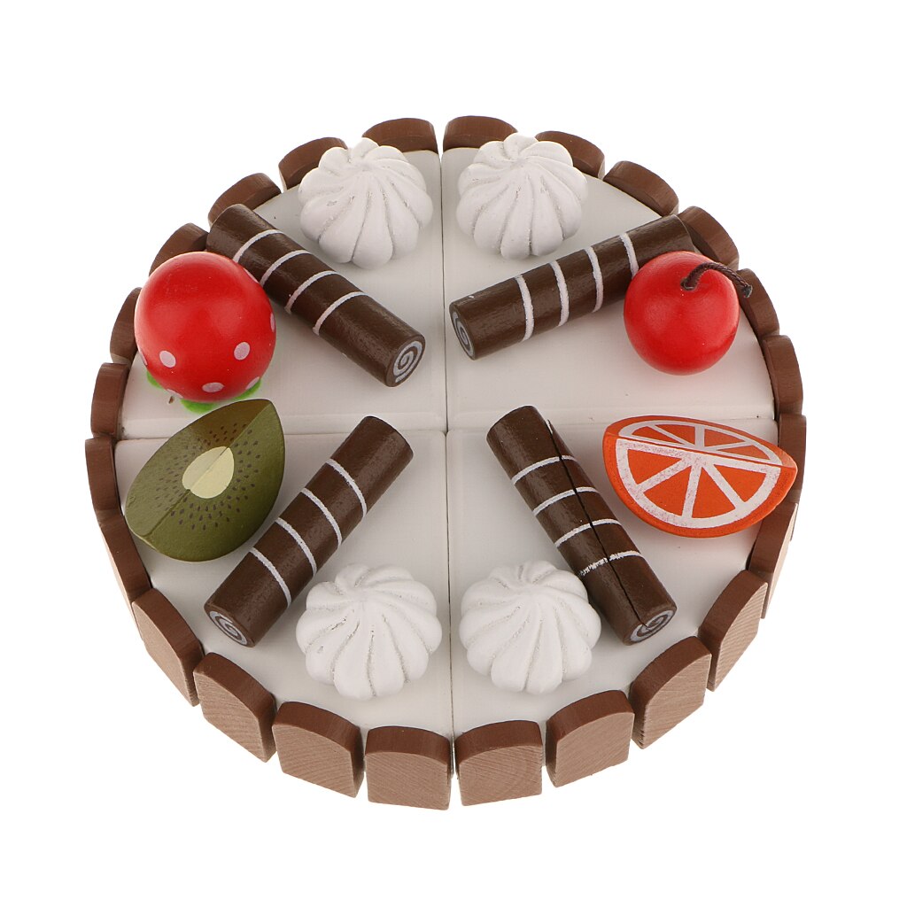Wooden Magnet Chocolate Fruits Birthday Cake Kids ... – Grandado