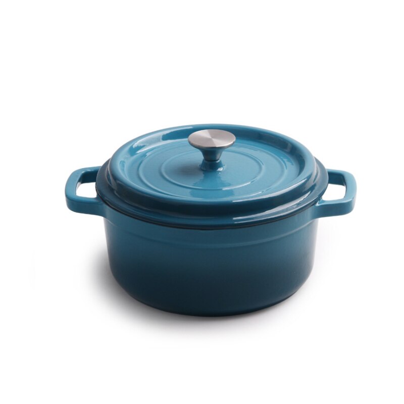 22cm Cast Iron Blue Enamel Stew Pot – Grandado