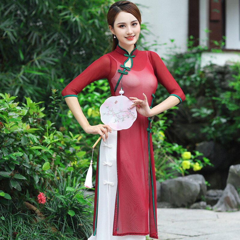 Chinese Style Dance Dress Women Adult Gauze Practi... – Grandado