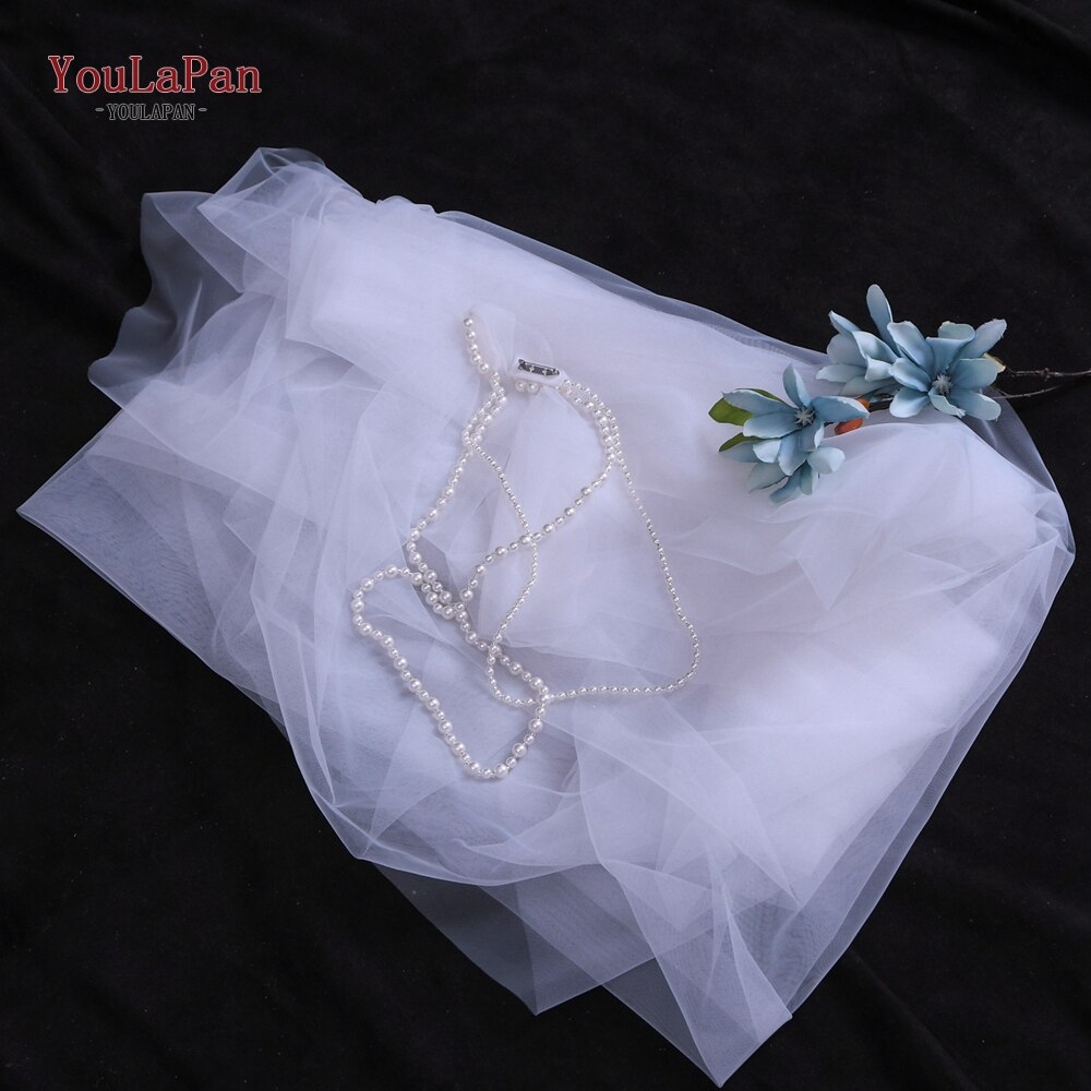 YouLaPan G33 Wedding Cape Bridal Shawl White Tulle... – Grandado