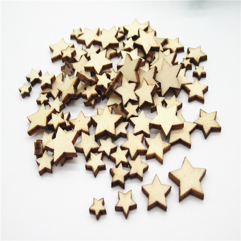 100PCS 6-15mm mix Natural Wood Crafts hollowed out... – Grandado