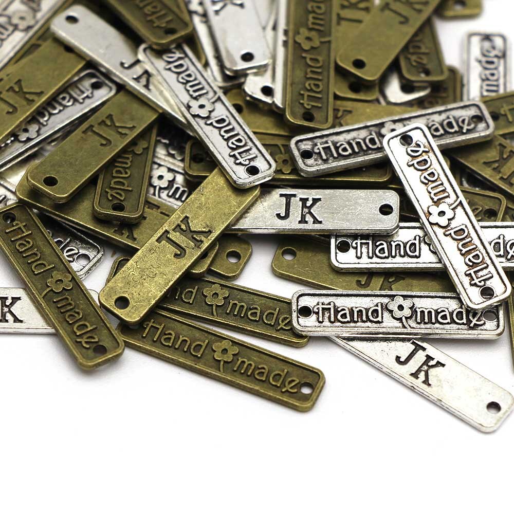10Pcs Handmade Metal Tags Rectangle Vintage Label ... – Grandado