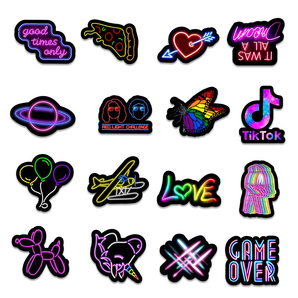 10/30/50pcs neon light sticker handmade diy car tr... – Vicedeal