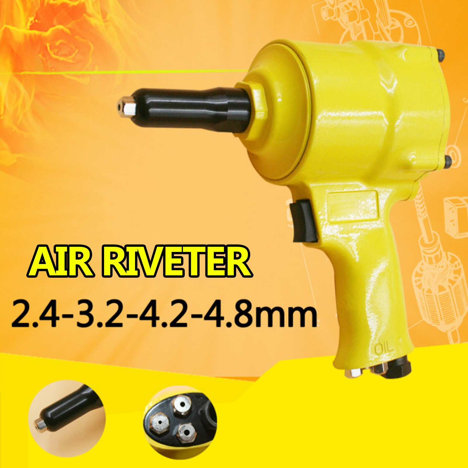 Air Riveter Pneumatic Air Riveter Air Rivet Nut Gu... – Grandado