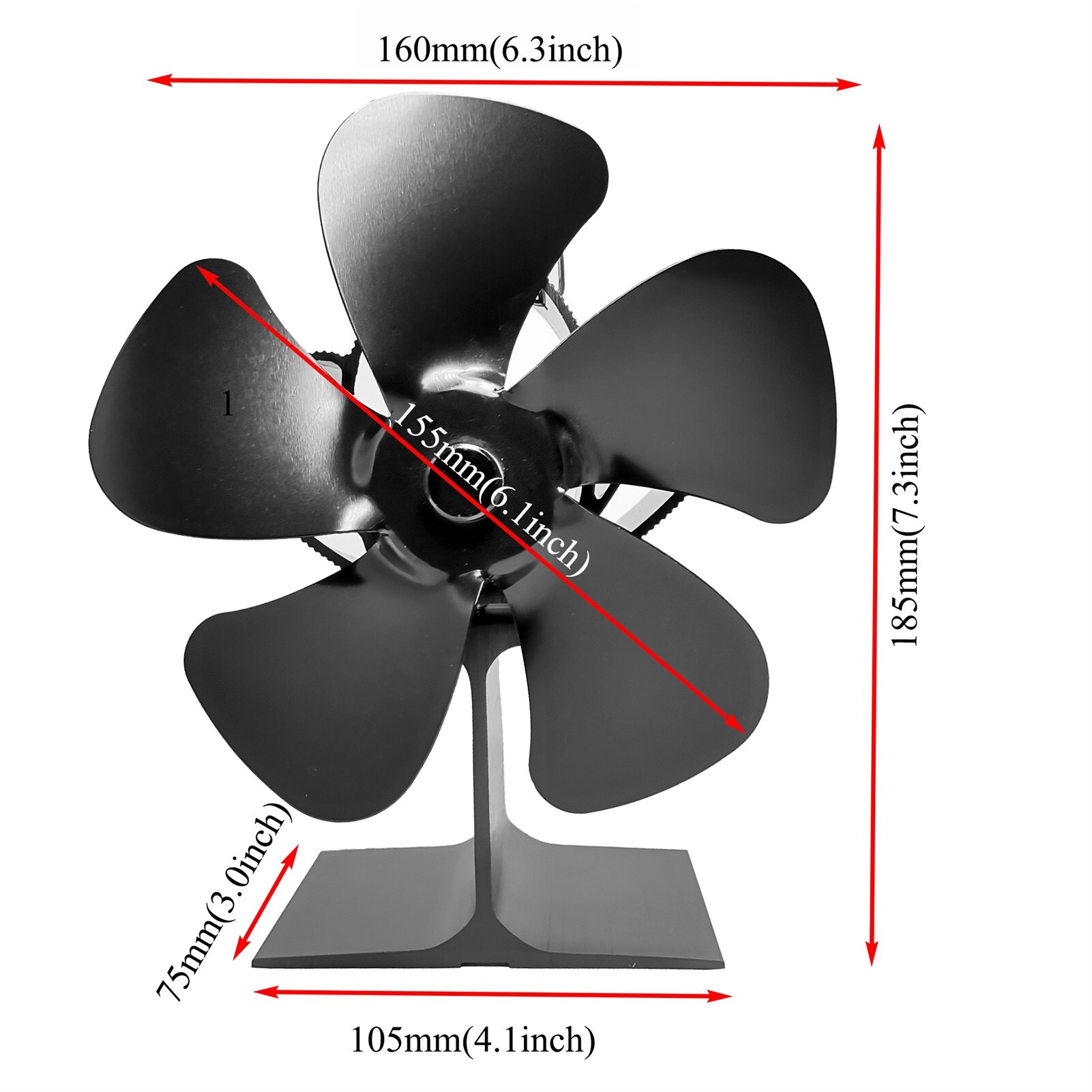 The Fireplace Fan 5 Blade Quiet Safe Heat Powered ... – Vicedeal