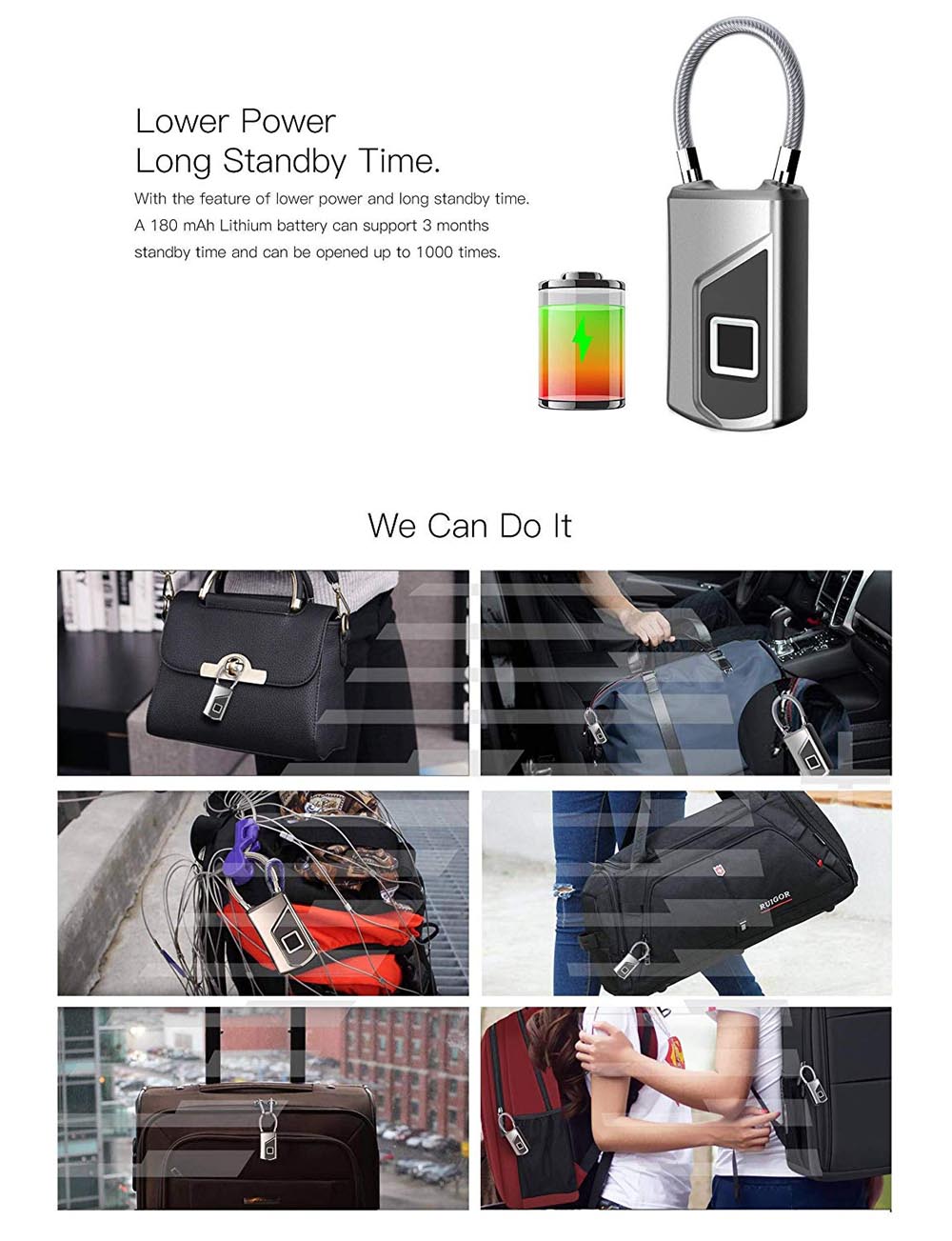 Bluetooth Fingerprint Padlock Smart Gym Locker Bio... – Grandado