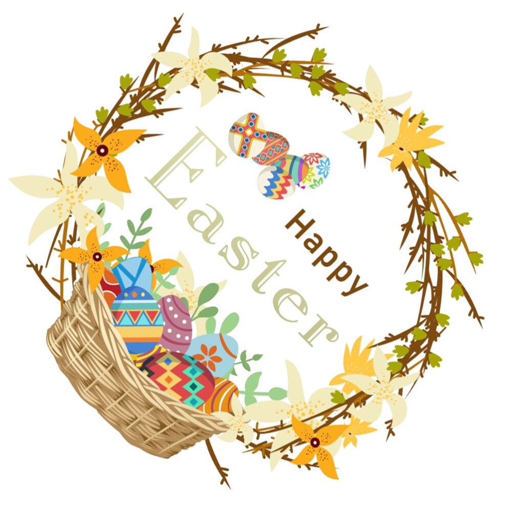 48cm Easter Showcase Sticker Flower Basket Glass S... – Grandado