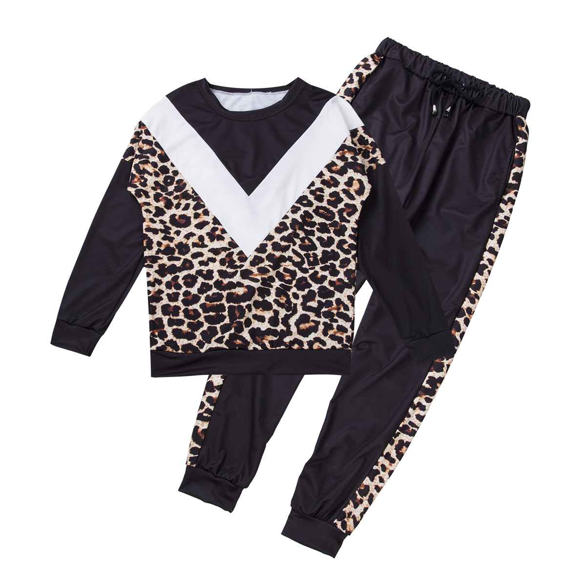 Womens Sport Hoodies Sweatshirt Leopard Print Set ... – Grandado