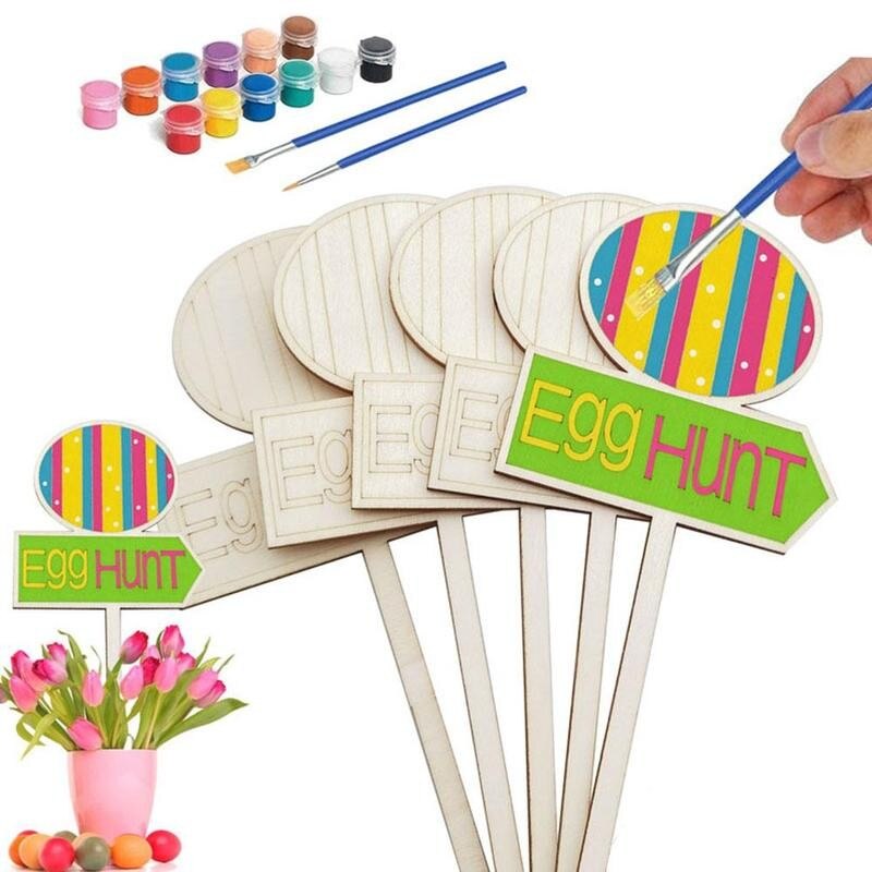 Diy Handmade Painted Easter Toys Set Wooden Decora... – Vicedeal