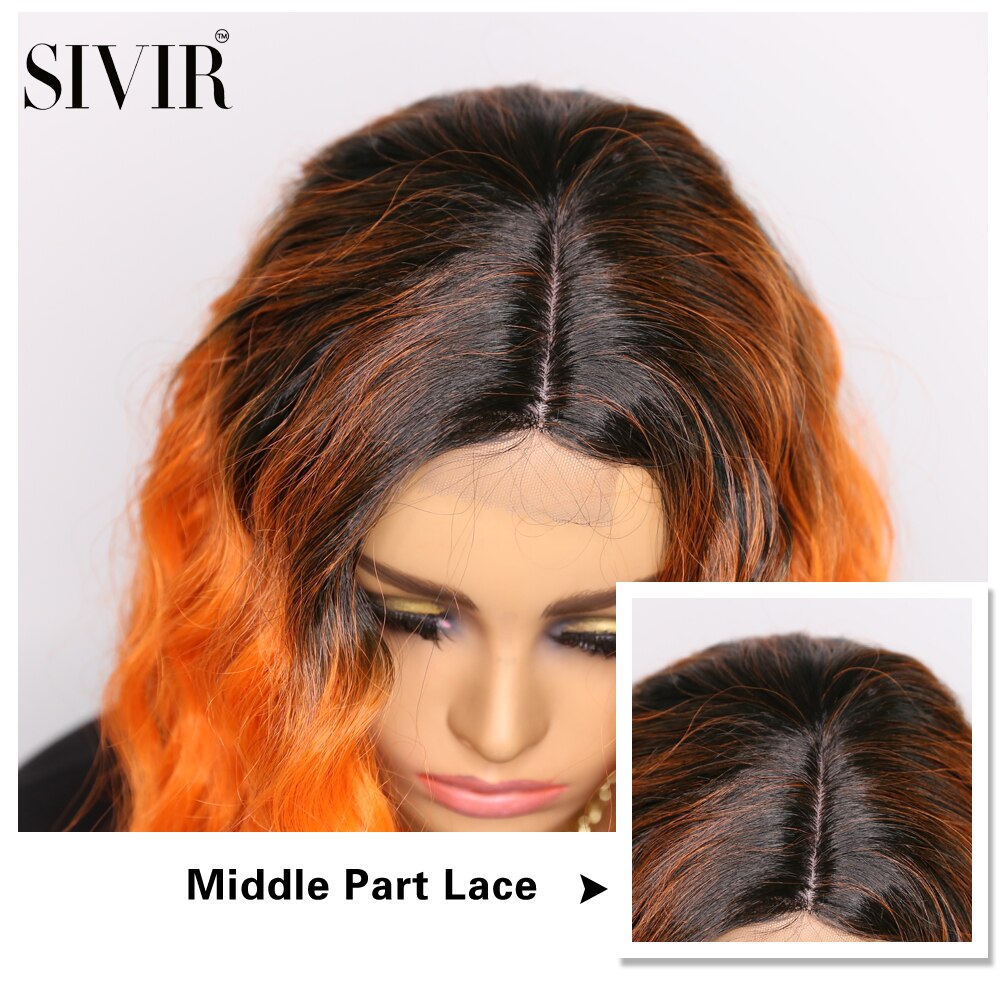 Sivir Synthetic wigs Short Wavy Orange Brown Black... – Grandado
