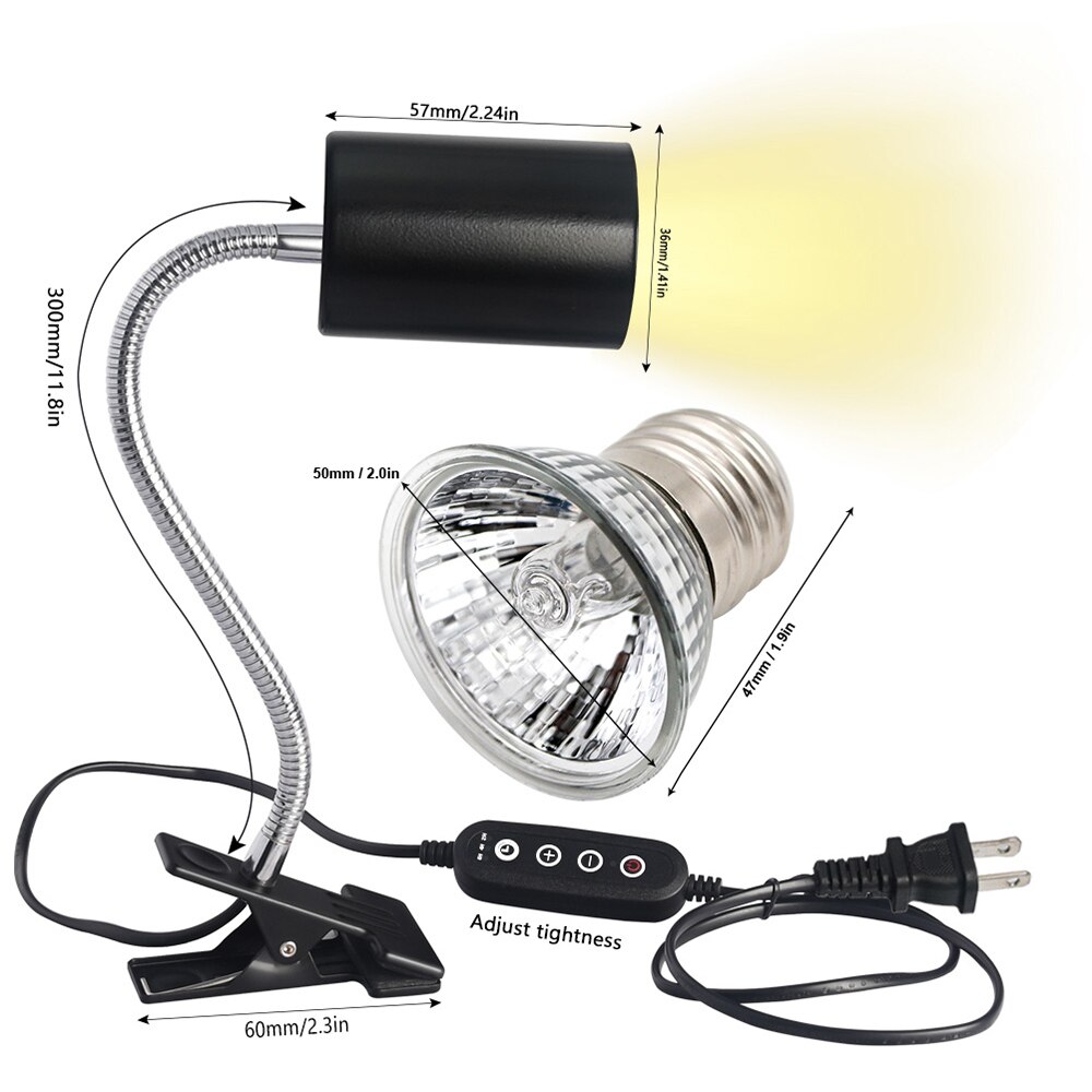 E27 Timeable Reptile Heat Lamp with Dimmable for R... – Grandado