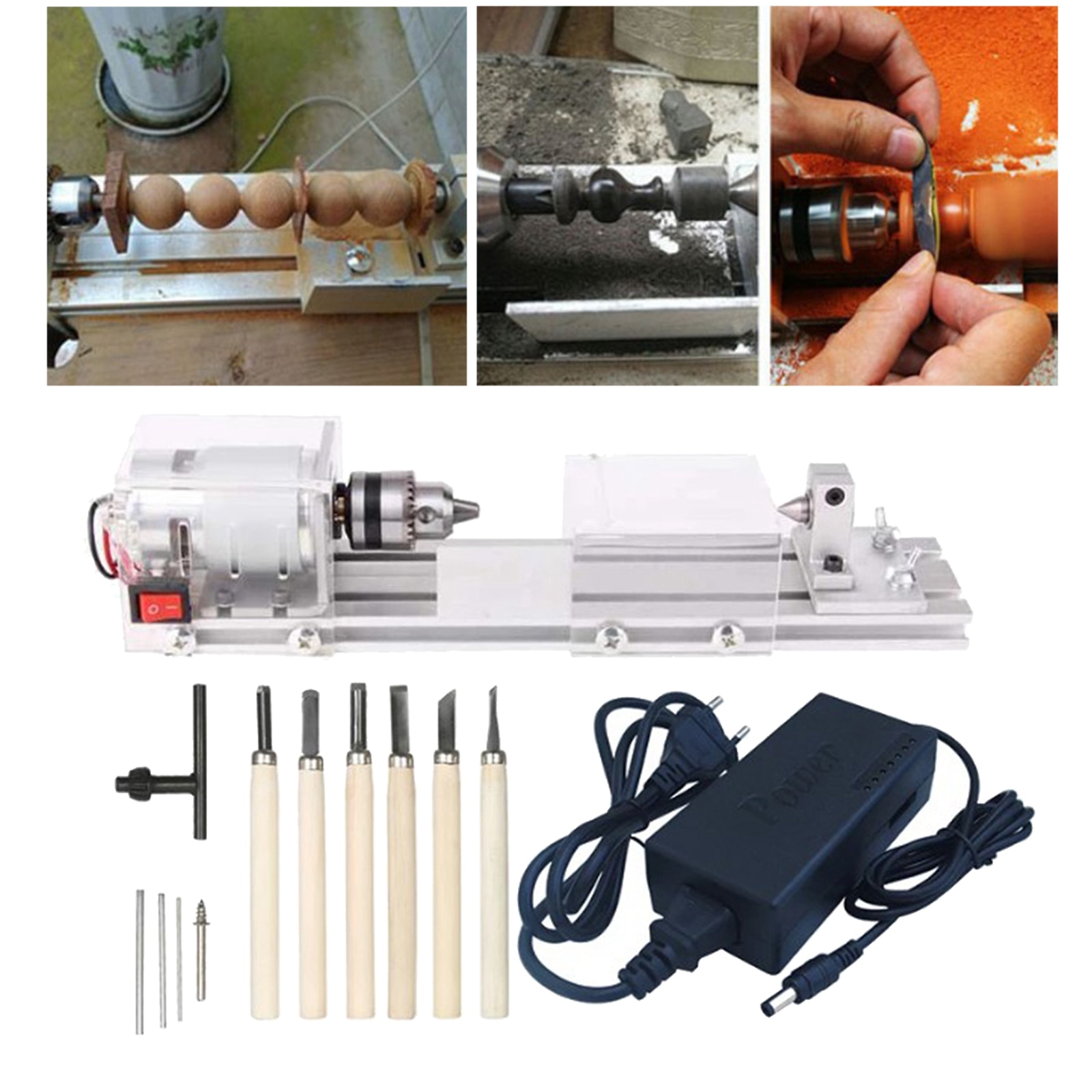 Mini Wood Lathe Machine DIY Woodworking Miniature ... – Grandado