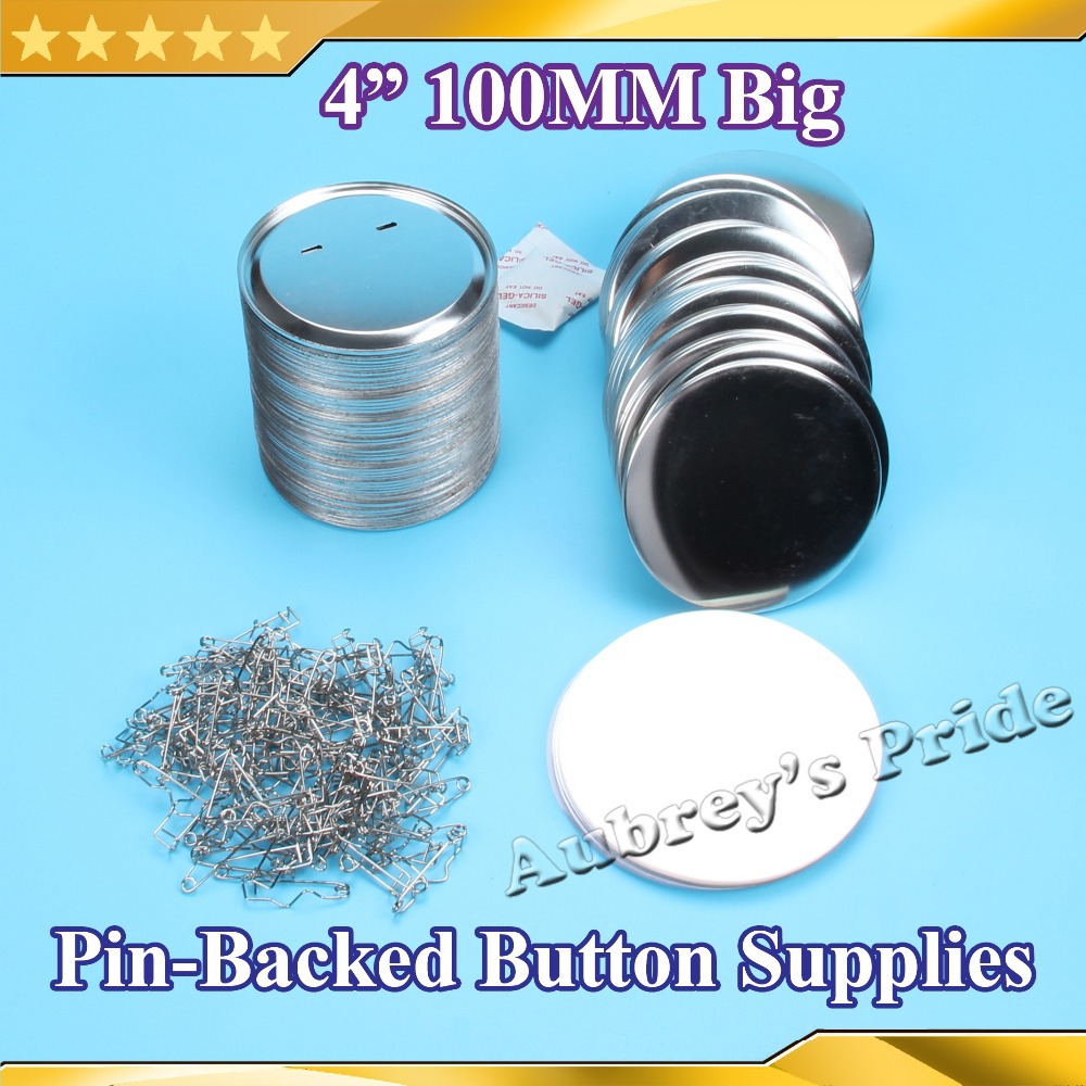 100 Sets 4" 100mm Pin Back Metal Pinback Butt... – Grandado