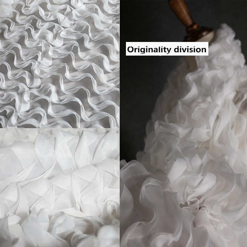 45*145 Cm/Stuk Wit Chiffon Originele Stof Stof Tro... – Vicedeal