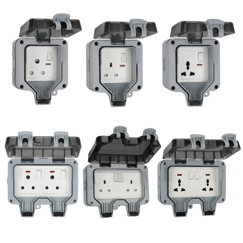 UK/EU Plug Electrical Wall Socket Outdoor Waterpro... – Vicedeal