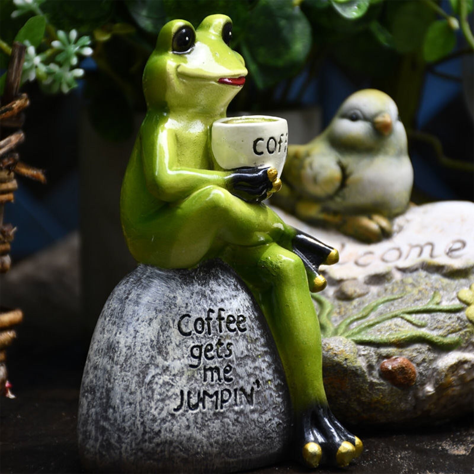 F Rog Standbeeld Tuin F Rog Zitten Op Steen Sculpt... – Vicedeal